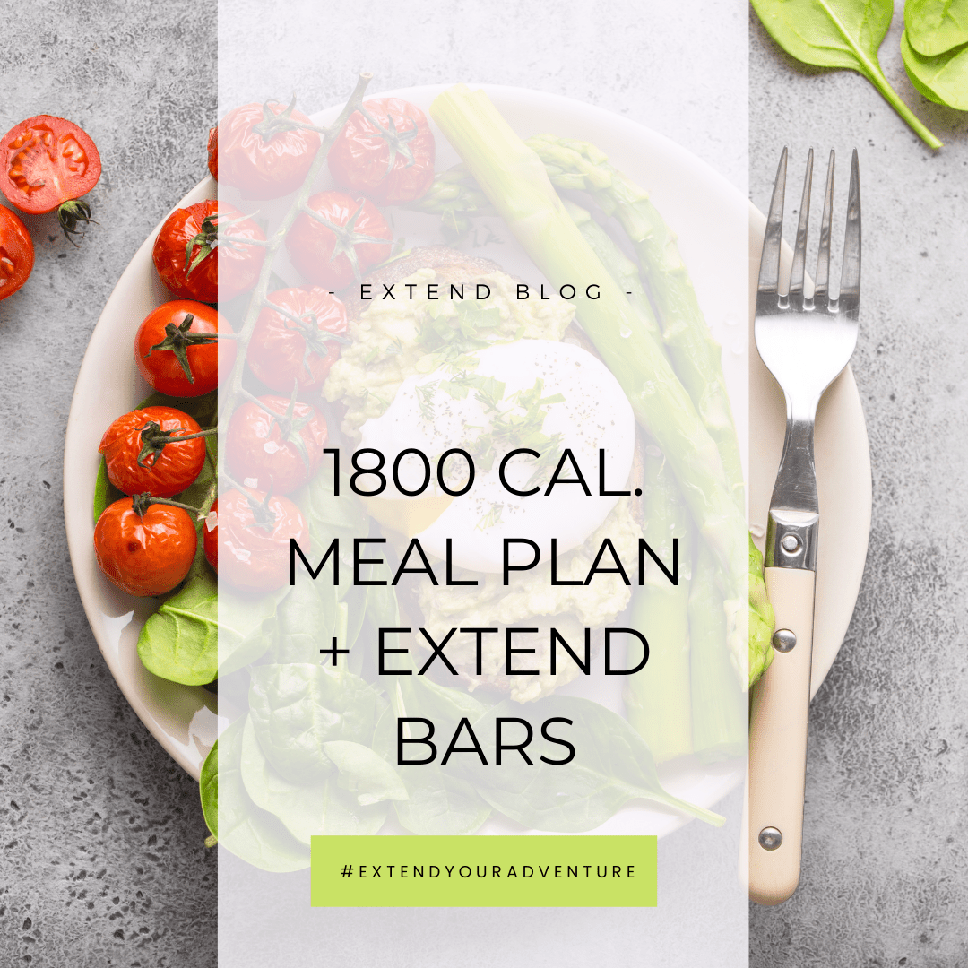 1800 Calorie Meal Plan, with high protein snacks – Extend Nutrition