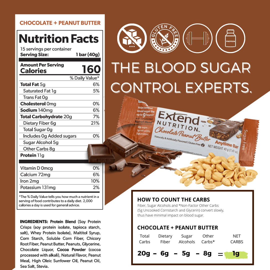 Buy Sugar Free Protein Bars – Extend Chocolate Peanut Butter, 12pk ...