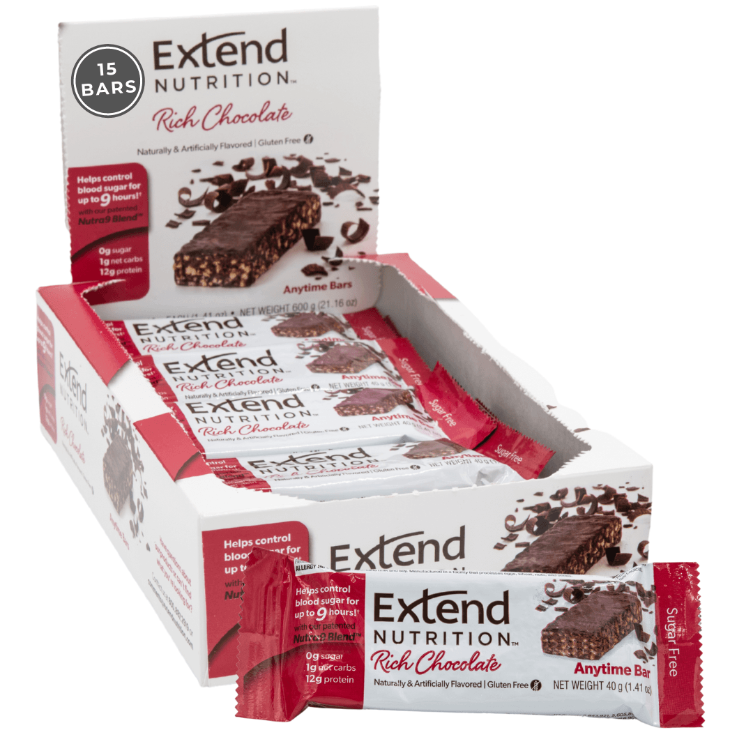 Extend Bar, Sugar Free, Low Carb Protein Bars, Rich Chocolate, 15 Pk ...