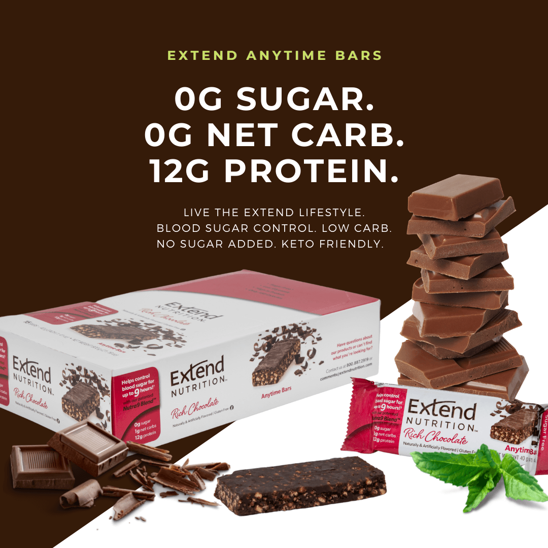 Extend Bar, Sugar Free, Low Carb Protein Bars, Rich Chocolate, 15 Pk ...